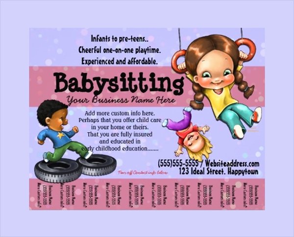 40 Babysitter Flyer Template Microsoft Word Markmeckler Template Design