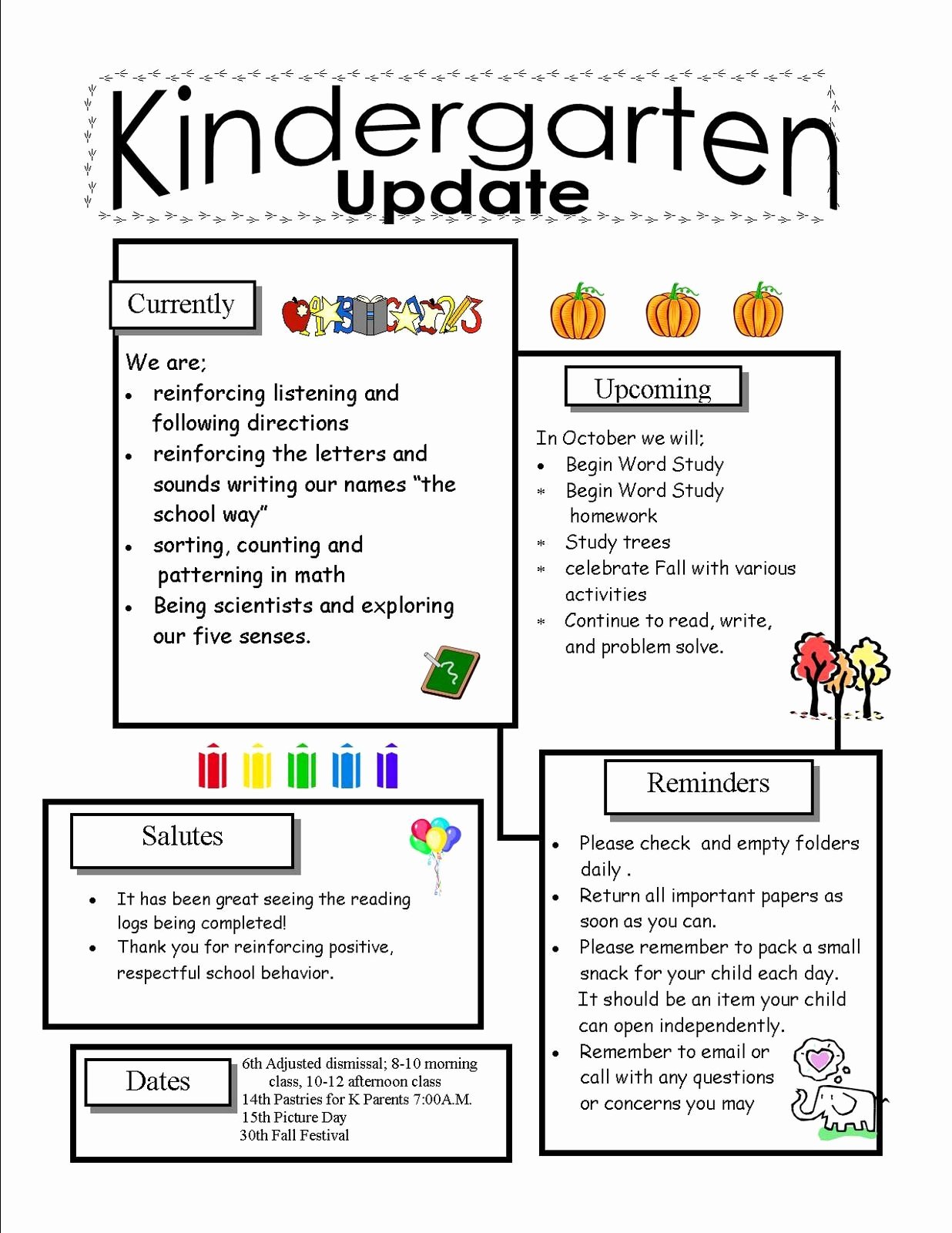 40 Free Newsletter Templates For Preschool Markmeckler Template Design
