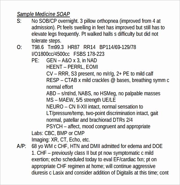 40 Pediatric Soap Note Template Markmeckler Template Design