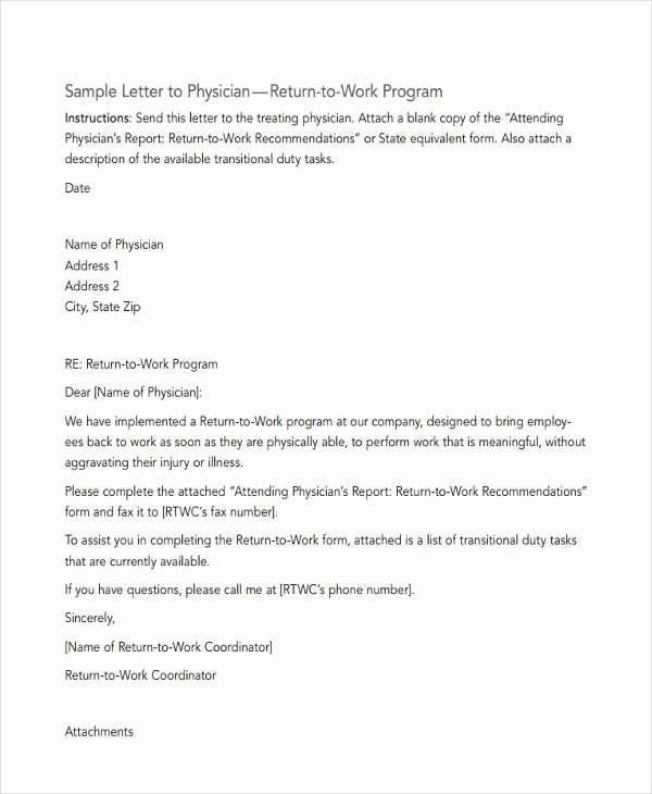 40 Return To Work Note Template Markmeckler Template Design