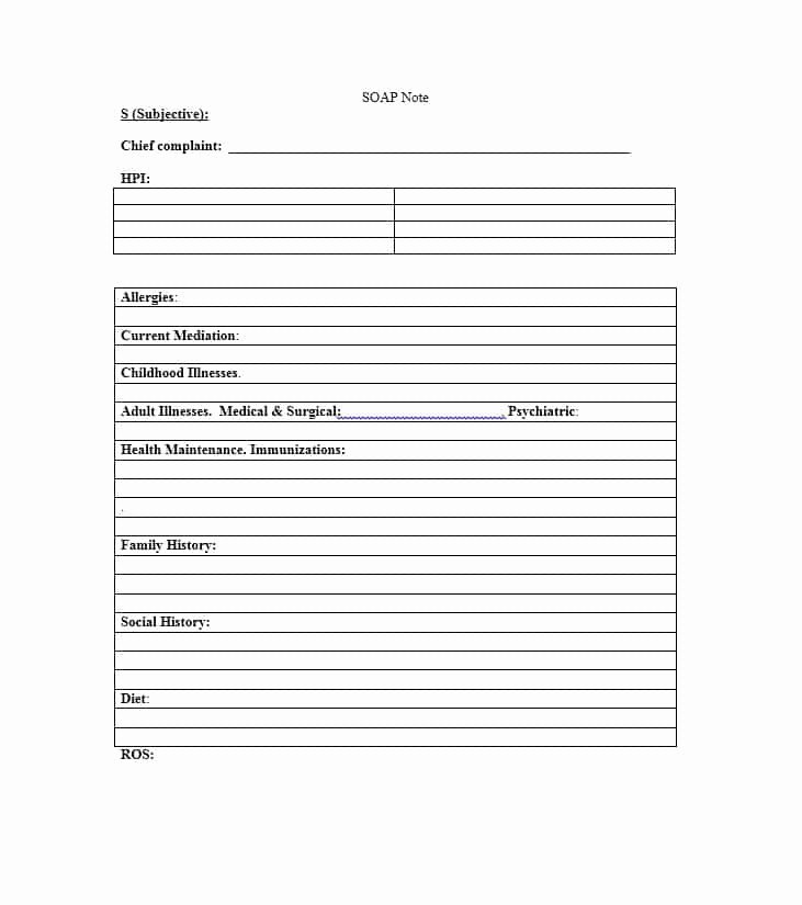 40 Soap Note Template Nurse Practitioner Markmeckler Template Design